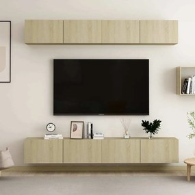 vidaXL TV skříňky 4 ks 100 x 30 x 30 cm dřevotříska [3078746] Barva: Bílá