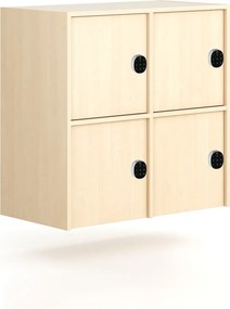 Nástavba pro skříně FRAME, 4x dveře, 872 x 450 x 854 mm, kódový zámek, bříza