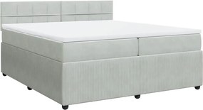 Box spring postel s matrací světle šedá 200x200 cm samet 3290130