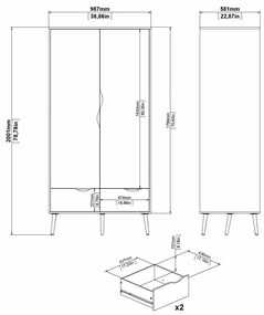 Tvilum Skříň Retro 396 bílá/dub sonoma