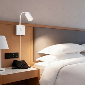 Immax 08296L - Nástěnná lampa s USB PUNTO 1xGU10/9W/230V bílá