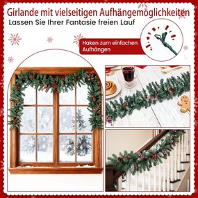 Costway Sada 2 120 cm Mini umělý vánoční stromeček v květináči s vánoční