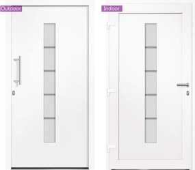 Vchodové dveře hliník a PVC bílé 100 x 210 cm 3056810