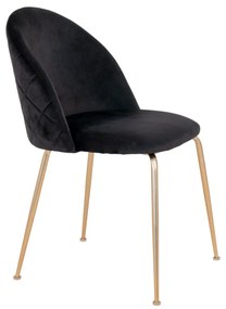 Designová židle Ernesto, černá / mosaz
