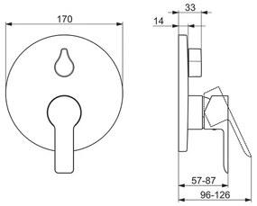 Ovládací panel k podomítkovému tělesu HANSA BLUEBOX - HANSALIGNA kulatá 83859503