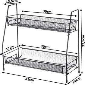 Verk Group Kuchyňská police kuchyňský organizér stojící dvoupatrový půdní stojan na koření