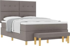 Postel s boxspringem s čelo Taupe 140 x 200 cm textil 3344307