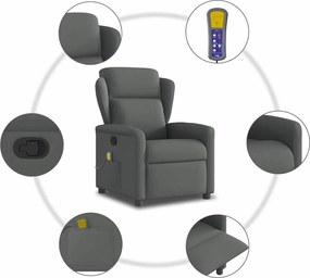vidaXL Masážní polohovací křeslo textil [4015587] Barva: tmavě hnědá