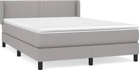 Box spring postel s matrací světle šedá 140 x 190 cm textil 3129625