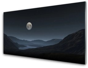 akrylový obraz Noc Měsíc Krajina 100x50 cm