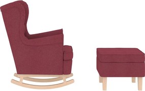 Houpací křeslo s podnožkouí vínové textil 3308000