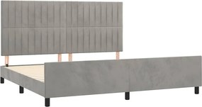 Rám postele bez matrace světle šedý 200 x 200 cm samet 3125897