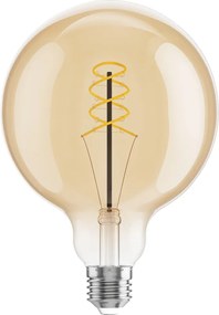 Mexen Vintis, LED žárovka spirála E27, G125, 6W, Teplá - 2200K, 530 lm, jantarová - L168-E27-0622-50
