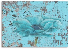 Obraz na plátně, Vintage Flower Blue - 90x60 cm