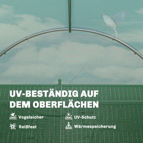 Skleník 3 x 2 x 2 m fóliový skleník s uzamykatelnými dvířky 6 rolovacích oken ze síťoviny Podpěrné tyče