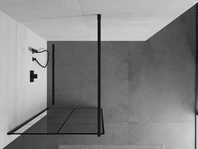 Mexen Kioto sprchová zástěna 90x200 cm 8 mm, černý profil, sklo černý vzor 1, 800-090-101-60-77