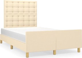 Rám postele bez matrace krémový 120 x 200 cm textil 3125370