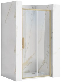 Rea Rapid Slide, posuvné sprchové dveře 100x195 cm, 6mm čiré sklo, zlatý matný profil, REA-K4707