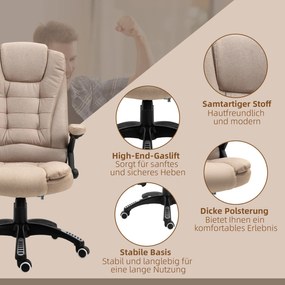 Kancelářská židle Vinsetto s vibrační masáží, ergonomická kancelářská židle s vyhříváním a funkcí polohování, výškově nastavitelná manažerská židle s…