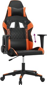 Herní židle černá a oranžová umělá kůže 3143759