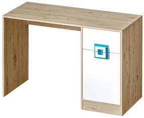 KONSIMO Psací stůl CAMBI dub bílý modrý 120 x 78 x 50 cm