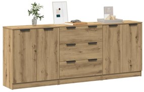 Příborníky 3 ks dub artisan 60x30x70 cm kompozitní dřevo 3329226