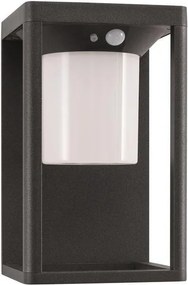 NV 9120621 Venkovní nástěnné svítidlo LOVETO antracitový hliník a akrylový difuzor LED 1.5W 3000K 3.7V 125st. IP65 solární / vypínač na těle / pohybový senzor - NOVA LUCE