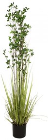 Umělá květina - Zelený keř s trávou, 182 cm