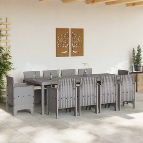 Zahradní jídelní souprava 11 ks Světle šedá Polypropylen 3378611