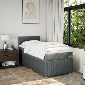 Box spring postel s matrací tmavě šedá 100 x 200 cm textil 3287368