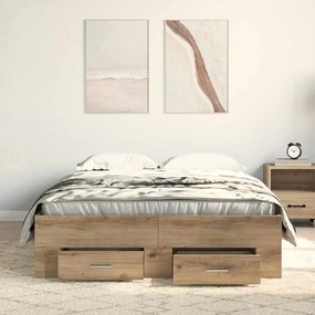 Rám postele Artisanový dub 120 x 200 cm Kompozitní dřevo 3333970