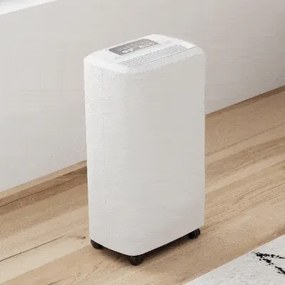 HOMCOM Přenosný dotykový odvlhčovač 12 l s odtokovou hadicí, časovačem a filtrem, z ABS, 28x18x50,6 cm, bílá