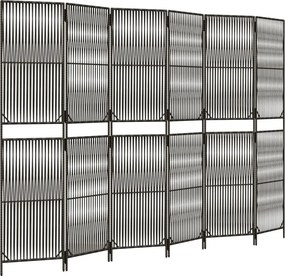 vidaXL Dělicí stěna 6 panelů polyratan [365402] Barva: Šedá