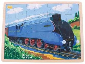 Bigjigs Toys Dřevěné puzzle - Historický vlak Mallard, 35 dílků