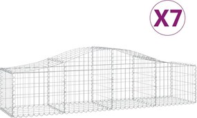 Klenuté gabionové koše 7 ks 200x50x40/60 cm pozinkované železo 3145582