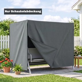 Hollywoodský kryt na 3místnou houpačku Voděodolný ochranný kryt na zahradní houpačku Oxfordská tkanina 220 x 125 x 172 cm, šedý