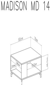 Meblar Konferenční stolek Madison MD14 Barva: -dub piškotový / bílá lux