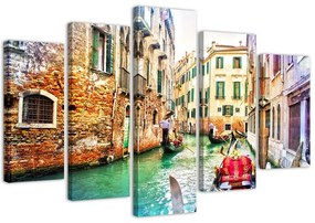 Gario Obraz na plátně Výlet do Benátek - 5 dílný Rozměry: 100 x 70 cm