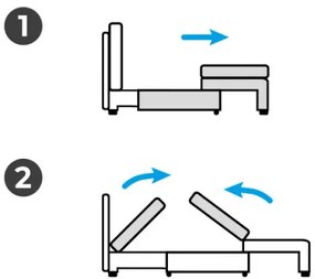 Dvoumístná pohovka LUNA rozkládací, popelová / černá