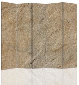 Ozdobný paraván, Pískovec - 180x170 cm, pětidílný, klasický paraván