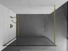Mexen Kioto sprchová zástěna 90x200 cm 8 mm, zlatý profil, sklo černý rám, 800-090-101-50-70