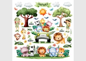 Dětská samolepka na zeď Safari | 30 x 30 cm | DDKS3917