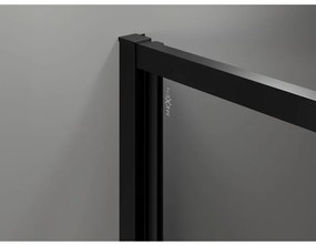 Mexen Exo, dvoukřídlé sprchové dveře 100x200 cm, 6mm čiré sklo, černý profil, 814-100-000-70-00