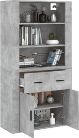Skříň highboard betonově šedá kompozitní dřevo 3185379