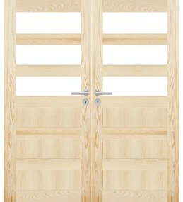 Archo - Dvoukřídlé dřevěné dveře dýhované z borovice Nevada 105515