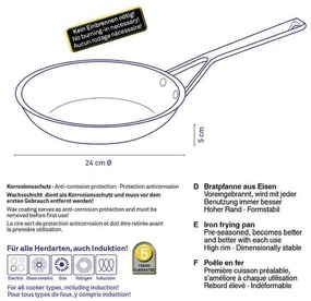 KELA Pánev železná Ruvido černá 24cm KL-12601