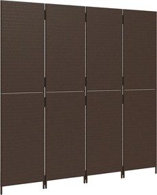 vidaXL Dělící stěna 4 panely polyratan [365345] Barva: Šedá