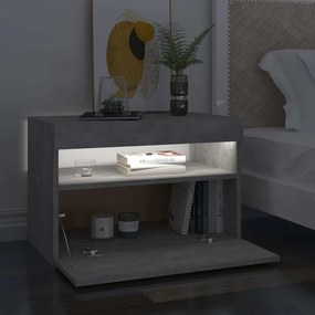 Noční stolek s LED osvětlením betonově šedý 60 x 35 x 40 cm 3082782