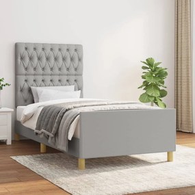 Rám postele bez matrace světle šedý 90 x 200 cm textil