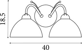 Searchlight 1132-2SS Nástěnná dvojramenná lampa MILANESE SATIN, alabastrové sklo